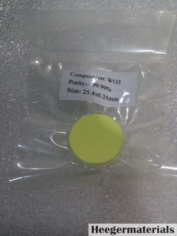 Tungsten Oxide (WO3) Sputtering Target - Heeger Materials Inc